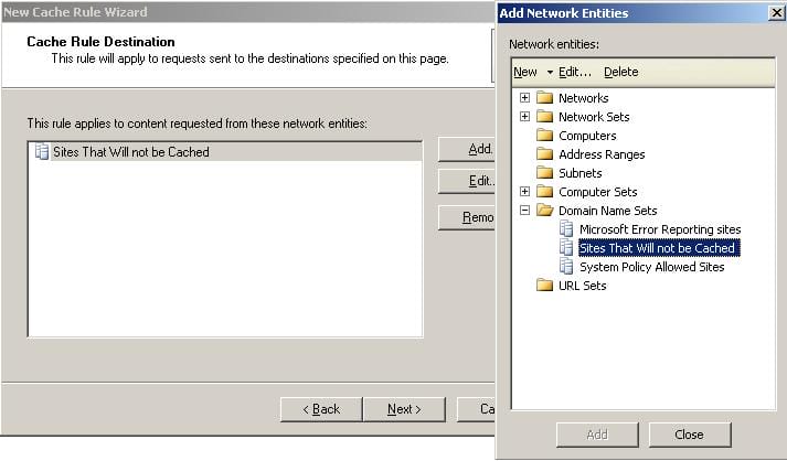 ISA Firewall Quick Tip : How to Disable Caching of Specific Website