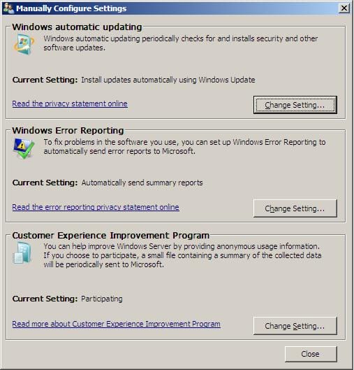Windows Server 2008 Initial Configuration Tasks