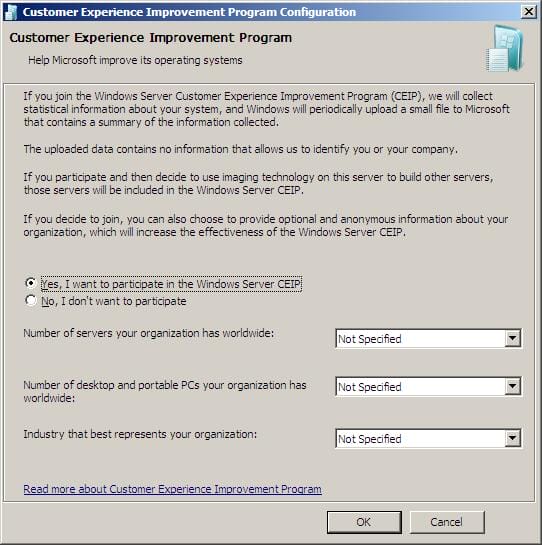 Windows Server 2008 Initial Configuration Tasks