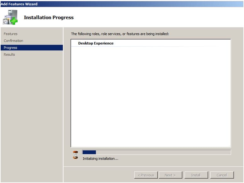 Windows Server 2008 Desktop Experience Feature