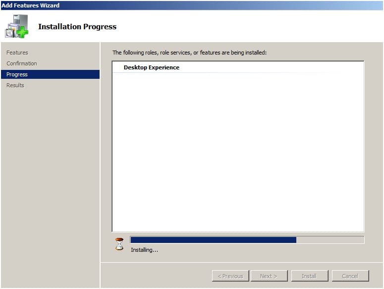 Windows Server 2008 Desktop Experience Feature