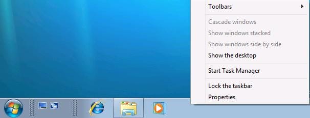 Adding the Quick Launch toolbar to Windows 7 Taskbar