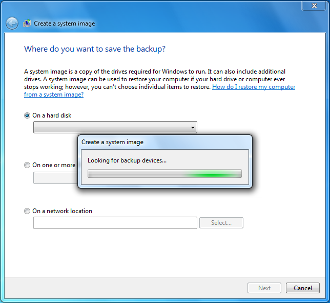 Back Up Windows 7 by Creating a System Image
