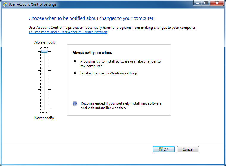Enhanced User Account Control (UAC) in Windows 7 - ElMajdal.net