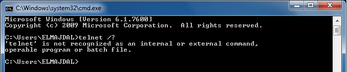 Enabling Telnet Client in Windows 7 - ElMajdal.net