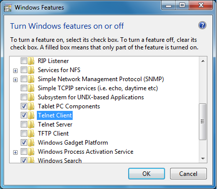 Enabling Telnet Client in Windows 7 - ElMajdal.net