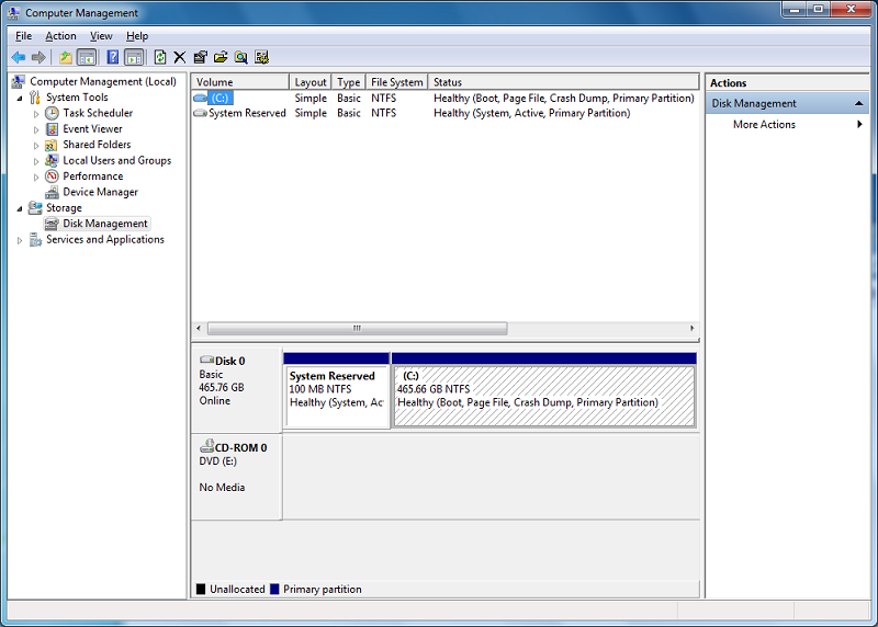Resizing and Creating Partitions in Windows 7