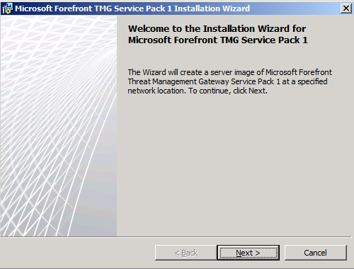 Slipstreaming TMG Server 2010 with Service Pack 1 & Software Update 1