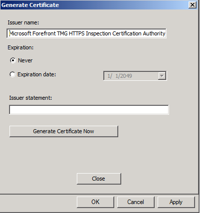 Enabling HTTPS Inspection With Forefront TMG Server 2010 - ElMajdal.net