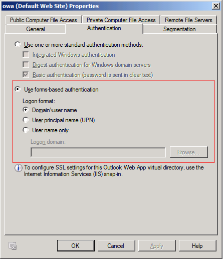 How to Change OWA Forms-Based Logon Option in Exchange Server 2010 ...