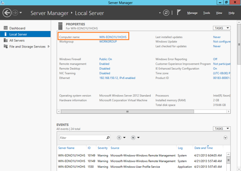 How To Change Computer Name in Windows Server 2012 - ElMajdal.net