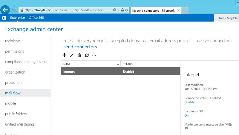 How To Create an Outbound Send Connector In Exchange Server 2013 - ElMajdal.net