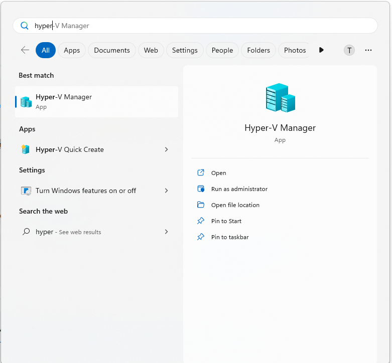 Enable Hyper-V in Windows 11