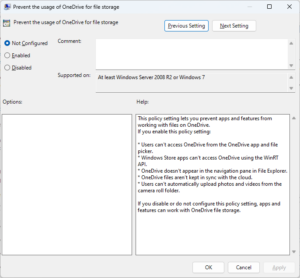 Enable or Disable OneDrive in Windows 11