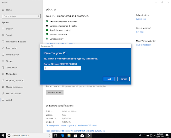 How To Change Computer Name in Windows 10