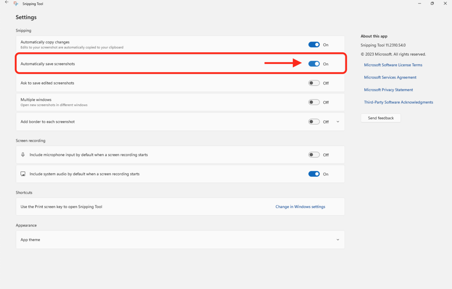 Enable or Disable Snipping Tool Auto Save Screenshots in Windows 11
