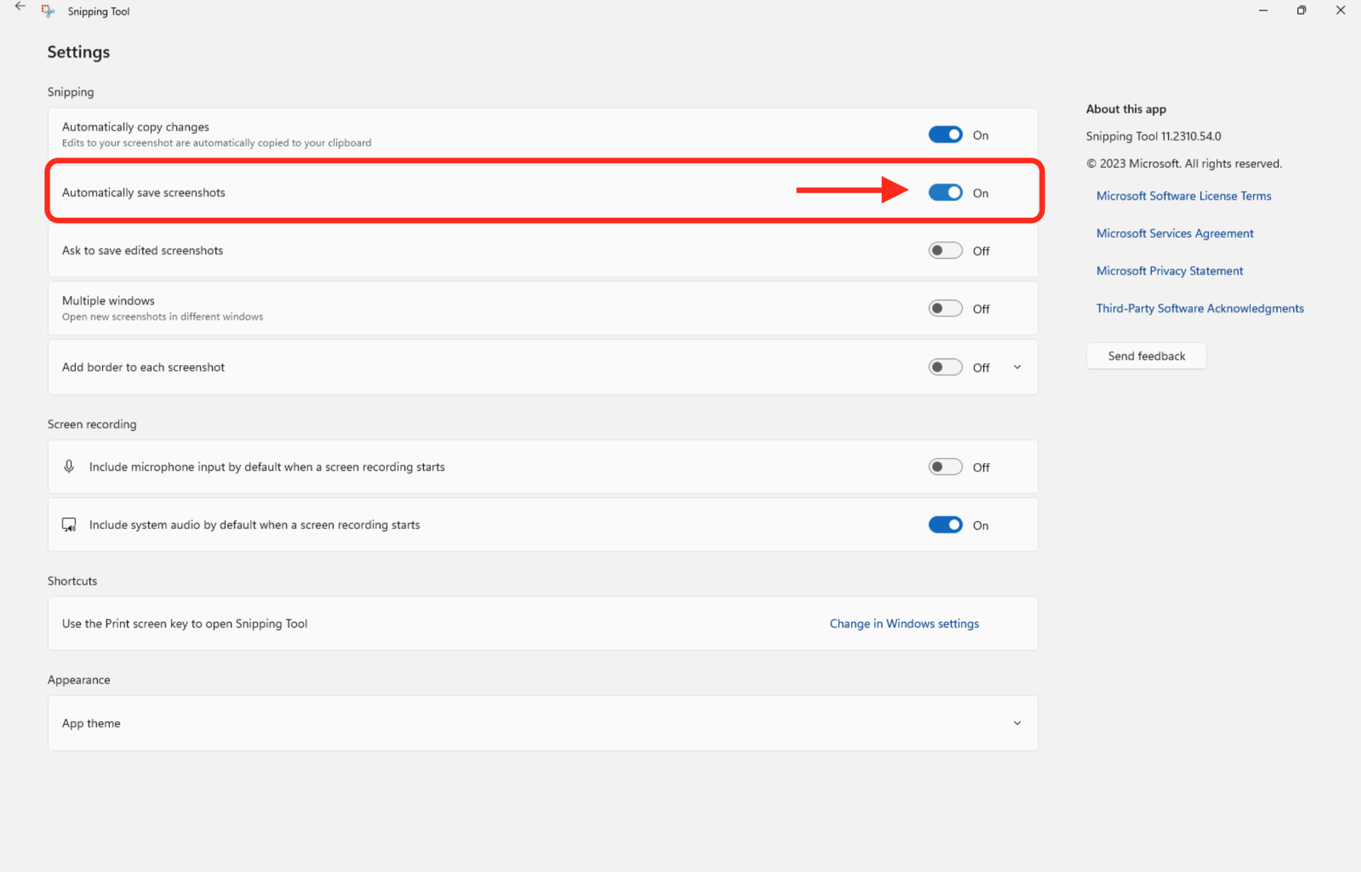 Enable or Disable Snipping Tool Auto Save Screenshots in Windows 11