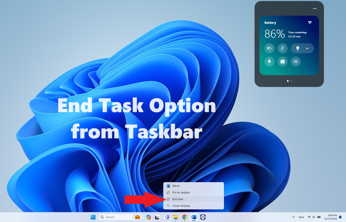 New Feature - How To Enable End Task Option from Taskbar in Windows 11