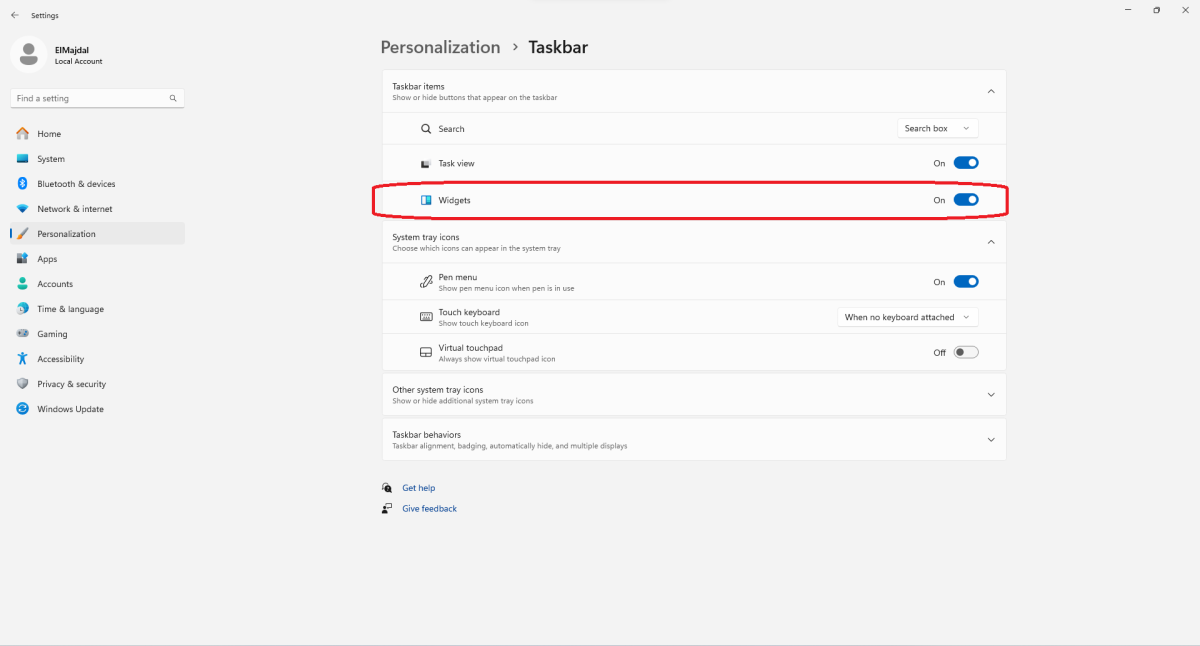 How To Remove Widgets From The Taskbar in Windows 11