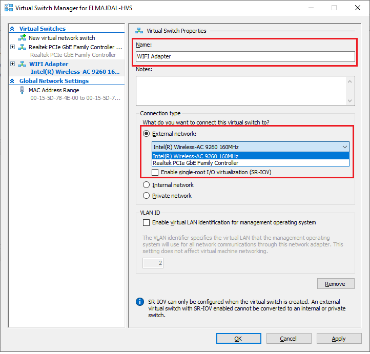 Enabling Wireless Network For A Hyper-V Virtual Machine in Windows ...