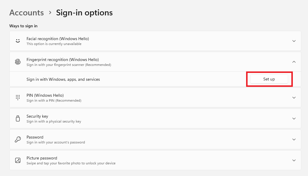 How To Set Up Fingerprint In Windows 11