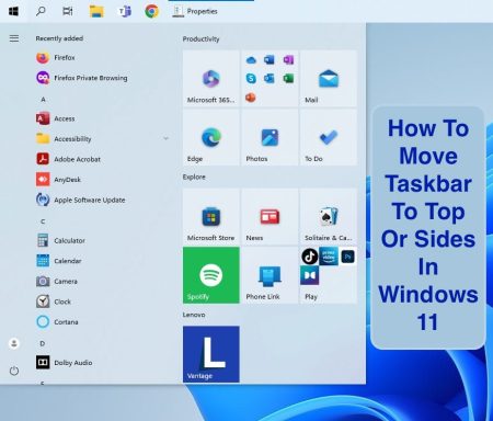 How To Move Taskbar To Top Or Sides In Windows 11