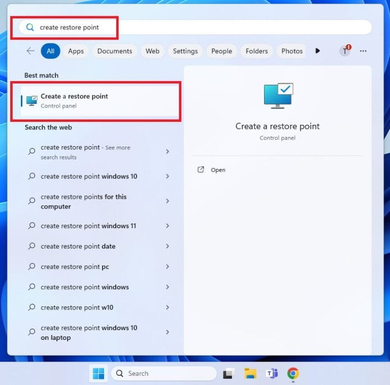 How To Create And Use System Restore Points in Windows 11 – ElMajdal.net