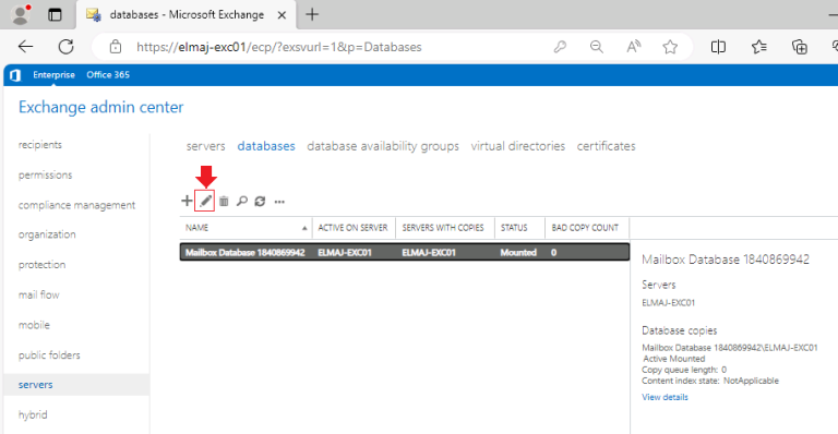 How To Rename A Mailbox Database In Exchange Server 2019 Using EAC