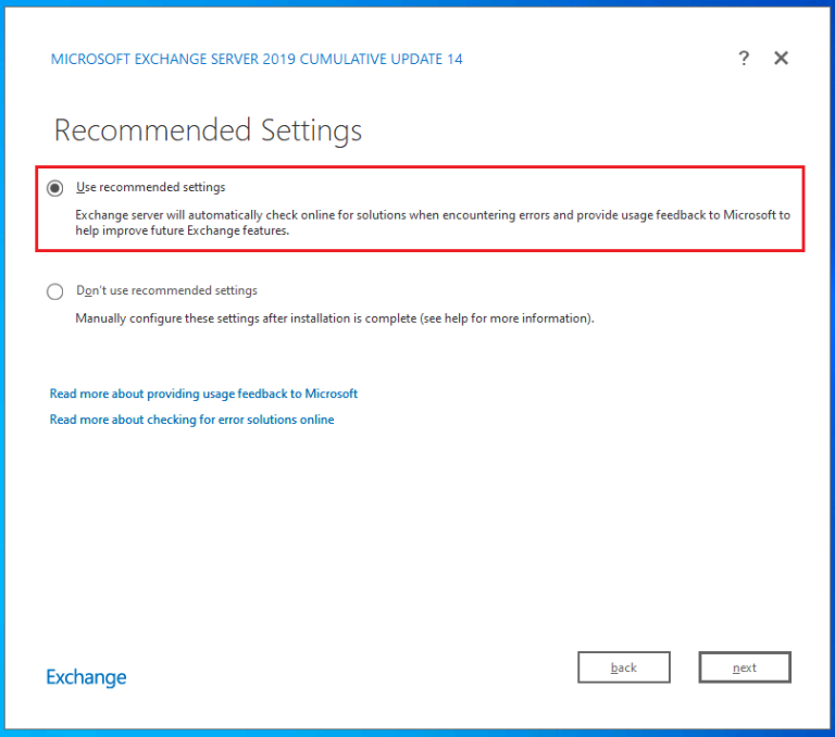 Installing Exchange Server 2019 on Windows Server 2016/2019/2022