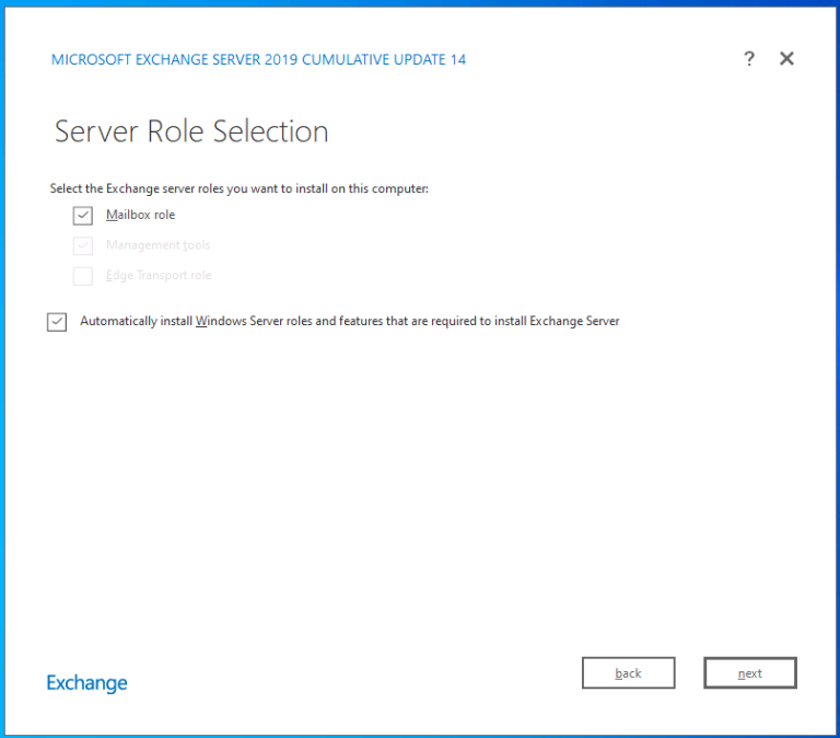 Installing Exchange Server 2019 on Windows Server 2016/2019/2022