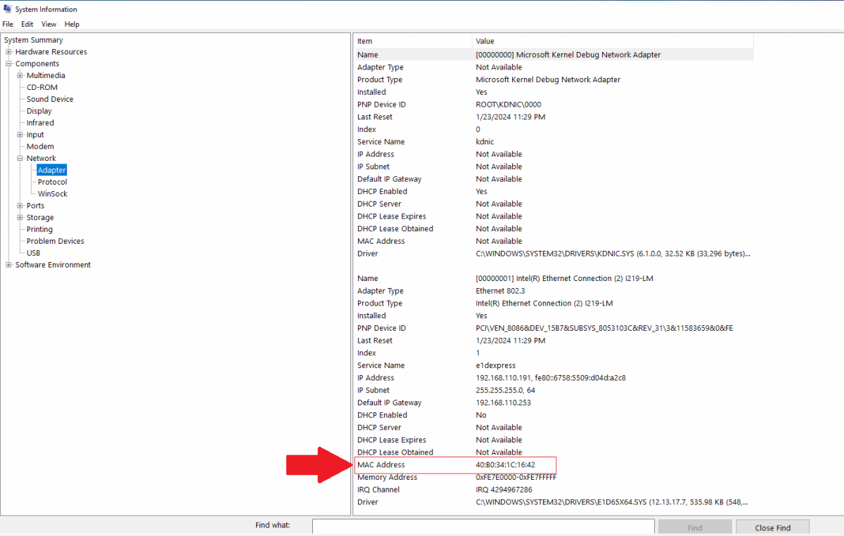 How To Find The MAC/Physical Address In A Windows 10 Computer