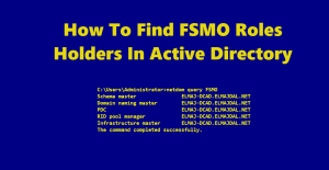 How To Find FSMO Roles Holders In Active Directory